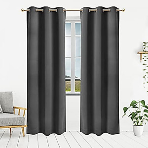Utopia Bedding Blackout Curtains for Bedroom, Grommet Window Curtains 84 Inch Length 2 Panels, Thermal Insulated Drapes for Living Room (Grey, 42W x 84L Inches)