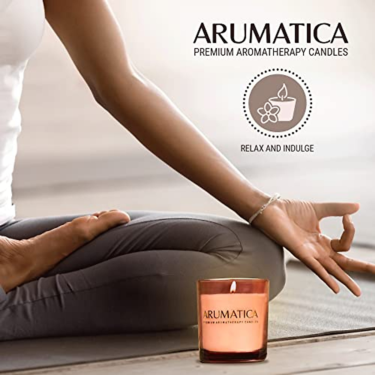ARUMATICA Premium Aromatherapy Candles - Scented Candle Gift Set for Women - Aroma Fragrant Meditation Candles for Stress Relief, Comfort, & Relaxation - Self Care Gifts for Women (4 Packs, 20 oz)