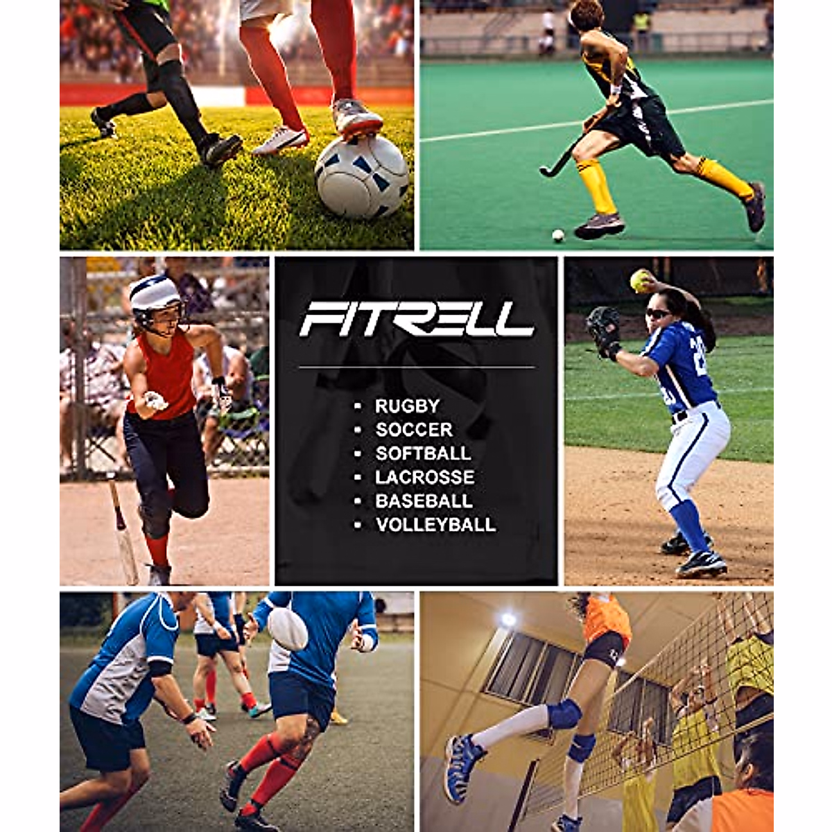 FITRELL 2 Pack Baseball Soccer Softball Socks for Youth Men & Women Over-the-Calf Knee High Socks Sports Tube Socks, Red, Medium