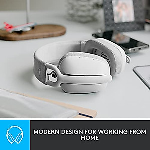 Logitech Zone Vibe 100 Lightweight Wireless Over Ear Headphones with Noise Canceling Microphone, Advanced Multipoint Bluetooth Headset, Works with Teams, Google Meet, Zoom, Mac/PC - Off White