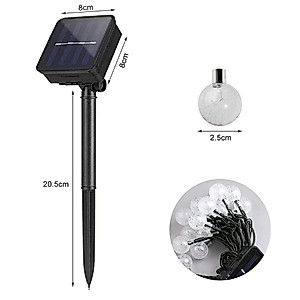 XUNATA Solar String Lights Outdoor, Waterproof 20 LED 16.4FT 8 Modes for Christmas, Home, Garden, Yard, Porch, Tree, Party, Holiday Decoration(Multi-colored)