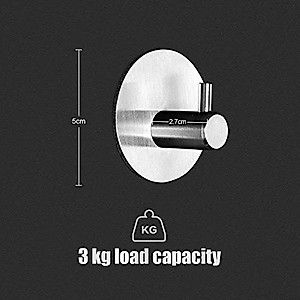 Onwon Self Adhesive Bathroom Hook Towel Robe, Brushed SUS304 Stainless Steel, Coat Hook, Key Holder, Umbrella Hats Clothes Heavy Duty Wall Hooks, Pack of 4 Pieces