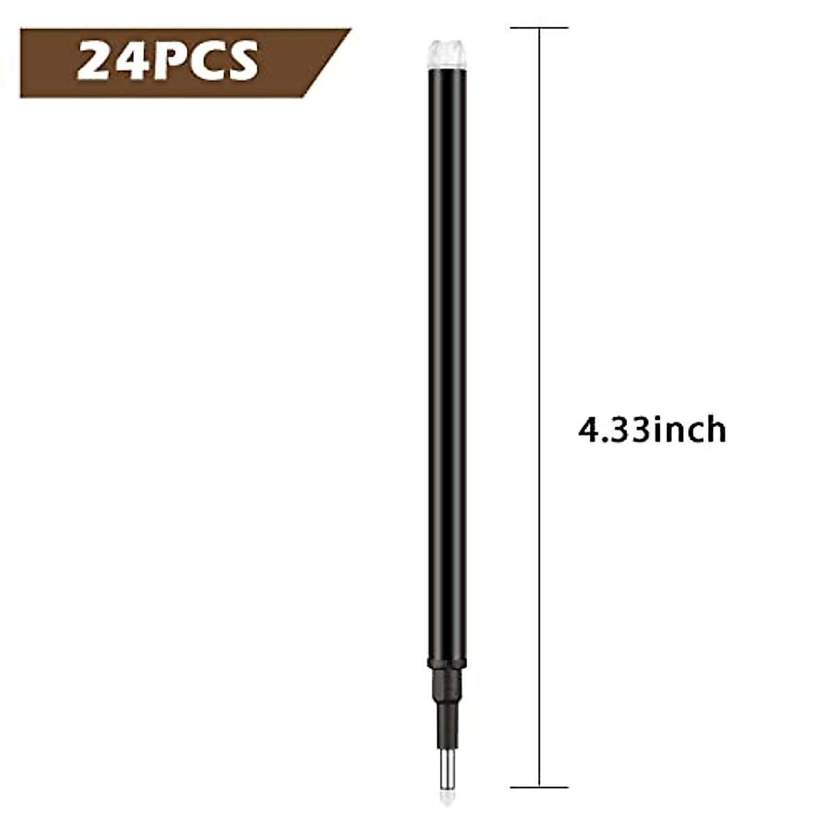 24 Pieces Gel Ink Refills Erasable Gel Refills for Erasable Gel Ink Pens, Fine Point 0.7 mm (Black)