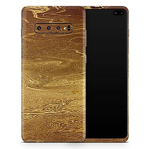 DesignSkinz Molten Gold Digital Foil Swirl V7 Protective Vinyl Decal Wrap Skin Cover Compatible with The Samsung Galaxy S20 (Screen Trim & Back Glass Skin)