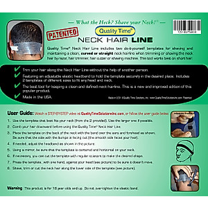 Quality Time Neck Hair Line, 2 Neckline Templates for Shaving and Keeping a Clean and Nice Neck Hairline: Stencils/Guards/Guides for Neckline Haircut, Do-it-Yourself