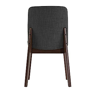 Cortesi Home Bjorn Dining Chair in Charcoal Fabric, (Set of 2), Grey