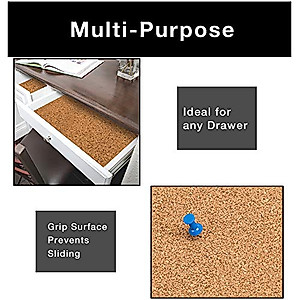 Smart Design Shelf Liner Cork Adhesive - (18 Inch x 24 Feet) - Drawer Cabinet Paper - Kitchen [Cork] - Set of 6-24' Total