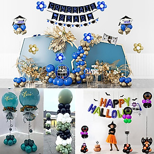 Decojoy Balloon Column Stand Kit Set of 2, 2IN1 Balloons Holder Sets Balloon Arch stand for Floor, 9 Feet Height Adjustable Metal Balloon Tower Pillar for Graduation, Wedding, Party Decoration