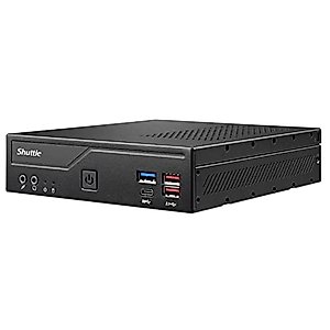 Shuttle XPC Slim DH470C Mini Barebone PC Intel H470 Support 65W Cometlake-s LGA1200 CPU No Ram No HDD/SSD No CPU No OS (Vesa Mount Included) ,Black