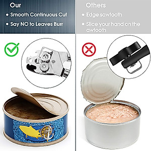 Can Opener, Kitchen Aid Can Opener Manual Smooth Edge Food Safety Cut 3-in-1 Can Openers Bottle, Can Opener Handheld with Bottle Opener, Easy to Use