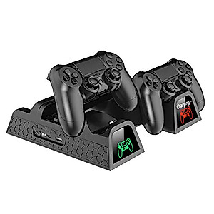 OIVO PS4 Stand Cooling Fan Station for Playstation 4/PS4 Slim/PS4 Pro, PS4 Pro Vertical Stand with Dual Controller EXT Port Charger Dock Station and 12 Game Slots