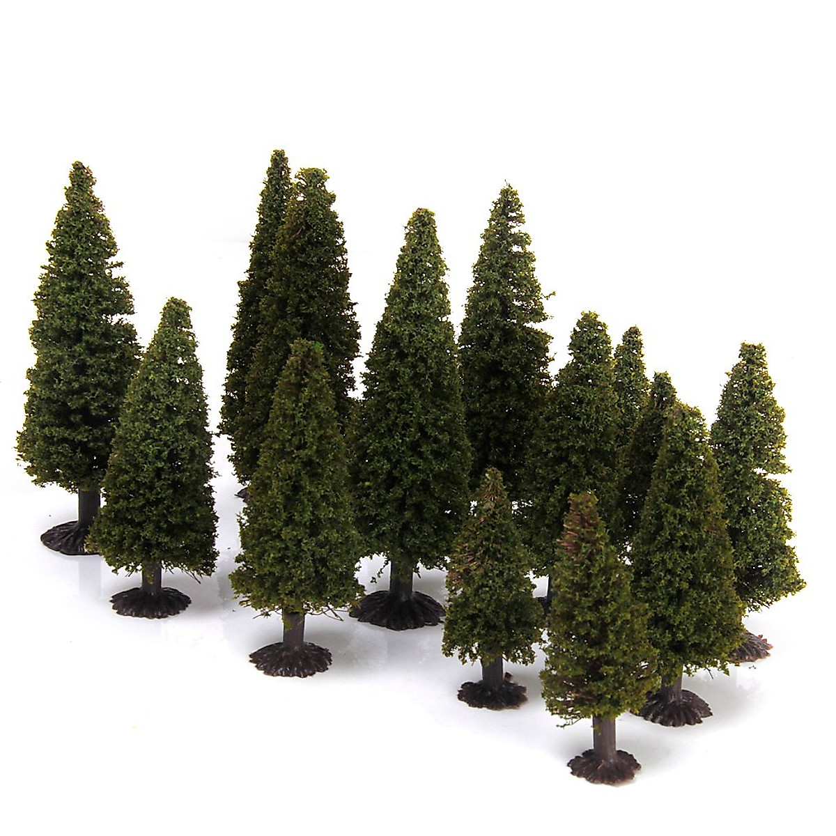 15pcs Green Scenery Landscape Model Cedar Trees with Box