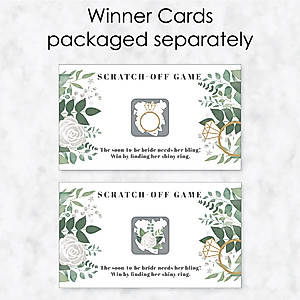 Big Dot of Happiness Boho Botanical Bride - Greenery Bridal Shower and Wedding Party Game Scratch Off Cards - 22 Count