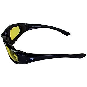 Birdz 3 Pairs of Padded Motorcycle Riding Glasses with Smoked, Clear & Yellow Lenses - Shatterproof Polycarbonate Lens, Maximum UV Protection, Scratch-Resistant Coating, Rubber Ear Pads