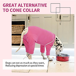 FUAMEY Recovery Suit for Dogs, Long Sleeve Dog Onesie for Surgery Female, Male Neuter Abdominal Wound Surgical Suit Dog Prevent Licking Wounds Shedding Suit Jumpsuit with Zipper