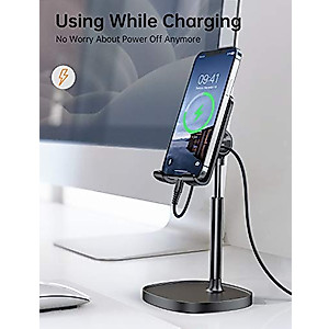 LISEN Office Supplies Decor Cell Phone Stand Universal Home Office Desk, Reduce Neck Pain Height Angle Adjustable Cell Phone Stand, Taller, and More Photogenic iPhone Stand When Phone & Tablets Video