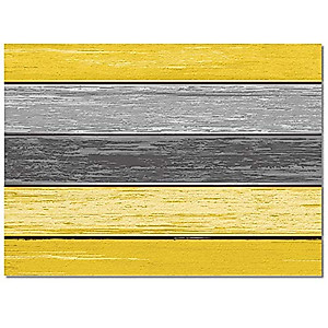 Yellow Grey Ombre Area Rugs for Living Room/Bedrooom, 4'x6' Area Rug Non-Slip, Farmhouse Wooden Striped Abstract Aesthetics Kids Room Area Rug Washable Accent Floor Carpet Runner Indoor Outdoor