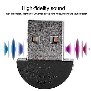 Wendry Mini USB 2.0 Microphone for Laptop/Desktop, Voice Recognition Driver-Free Audio Receiver Adapter, Portable Noise Canceling Speech Recording Audio MIC Adapter for Computer PC Notebook