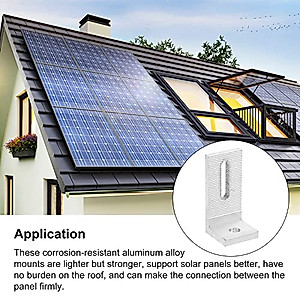PATIKIL Solar Panel Mounting L Brackets Aluminum Alloy 11mm Diameter for Solar Panel System Install Pack of 4