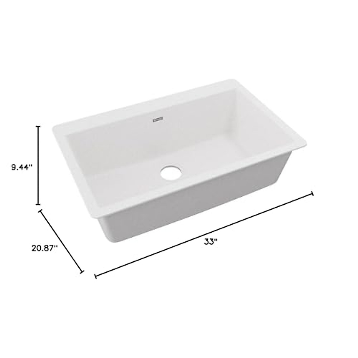 Elkay Quartz Classic ELGR13322WH0 White Single Bowl Top Mount Sink