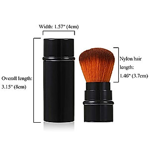 JewelryWe 3 Colors Cosmetic Beauty Makeup Minerals Powder Brush Travel Retractable Kabuki Brush,Foudation Blush Brush Cosmetic Tool (3pcs)