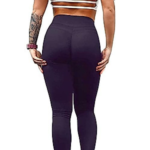 Aoxjox High Waisted Workout Leggings for Women Scrunch Tummy Control Luna Buttery Soft Yoga Pants 26" (Black, Small)