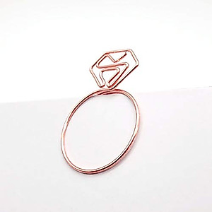 Diamond Ring Shape Small Paper Clips - Cute Paper Clips - Funny Bookmark Marking Clips for Office School Wedding Party Invitation Valentine Decoration - Planner Paperclips (20 pcs) (Diamond Ring)