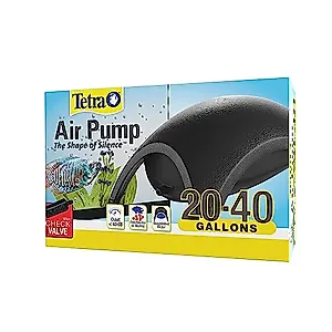 Tetra Whisper Aquarium Air Pump for Fish Tanks 20 to 40 Gallons, Quiet Powerful Airflow,Black