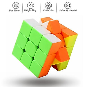 Jurnwey Speed Cube 3x3x3 Stickerless with Cube Tutorial - Turning Speedly Smoothly Magic Cubes 3x3 Puzzle Game Brain Toy for Kids and Adult