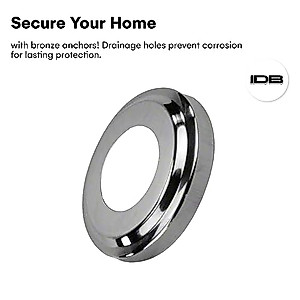 Wood Grip | Anchor and Escutcheon Pool Rail Set | 4'" Anchor for 1.90" Outer Diameter Tubing | Brass Inground Pool Anchor | Anchor-Escutcheons Set | Escutcheon Ring and Pool Anchors (2 Pack)