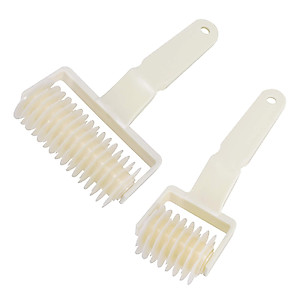Lamoutor 2Pcs Lattice Roller Cutter Pastry Cutter Roller DIY Baking Tool for Dought Cookie Pie Pizza Bread Pastry