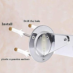 AWOCAN Stainless Steel Wall Mounted Clothing Hanger Angle Adjustable Foldable Laundry Closet Space Saver Organizer Hanger Rack (7 Hole)