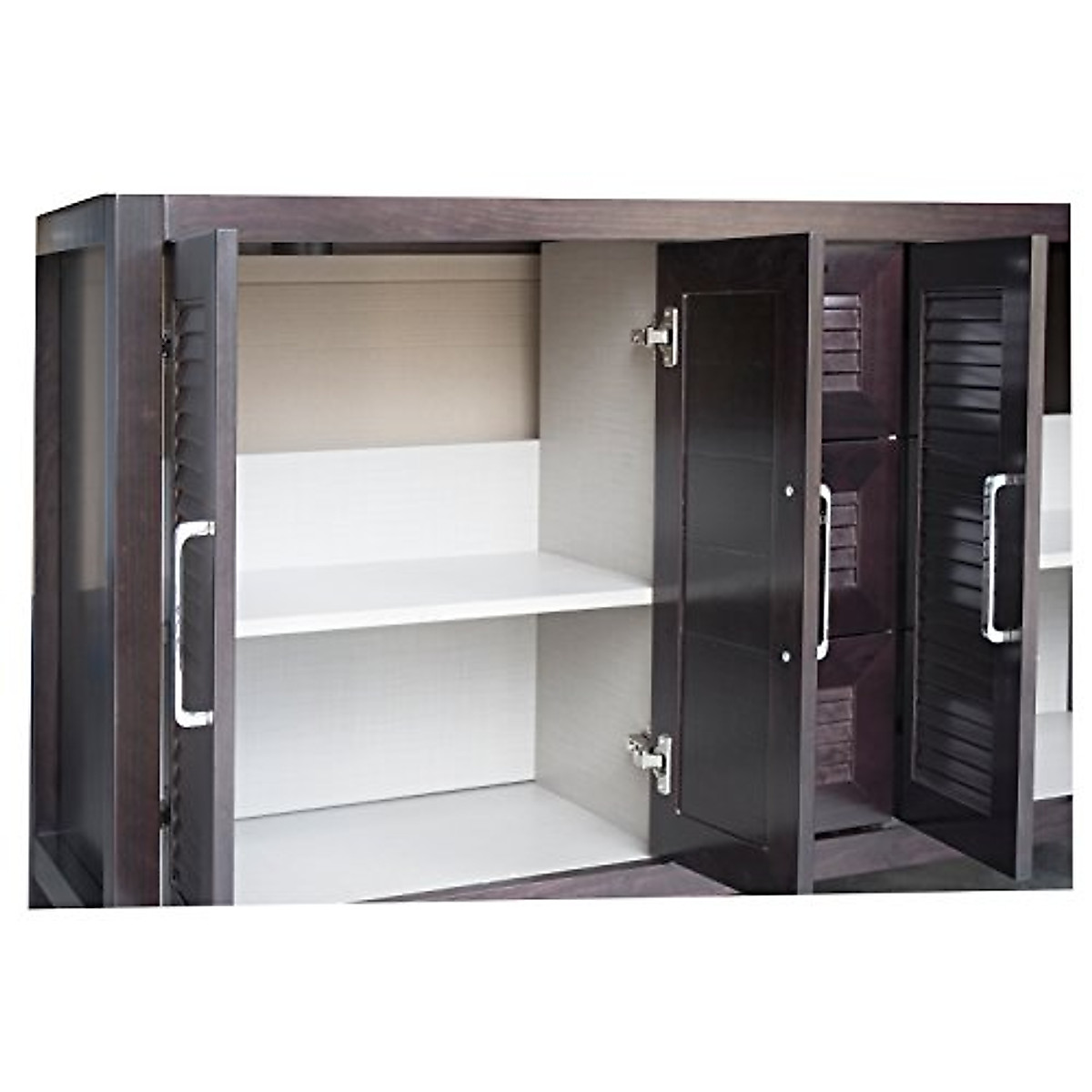 Hispania bath Madrid 60-inches Double Sink Bahtroom Vanity Solid Wood, Espresso, Cabinet, Crema Marfil Quartz Countertop and Double White Ceramic Undermount Sink, Made in Spain (European Brand)