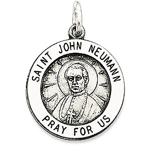 IceCarats 925 Sterling Silver Vintage Saint John Neumann Medal Necklace Charm Pendant Only