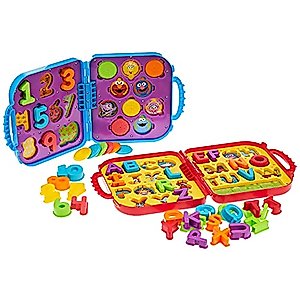 Sesame Street On The Go Letters & Numbers with Elmo & Cookie Monster, 2 Take Along Cases, Learning Toy For Toddlers, Kids Ages 2 Years Old & Up
