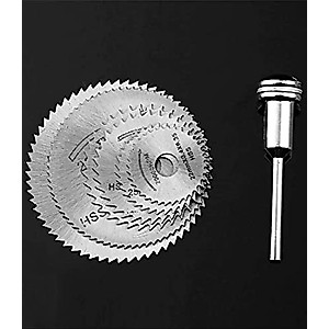 6pcs 1/8" HSS High Speed Steel Circular Saw Blades with Shank Extension Rod for Rotary Tool
