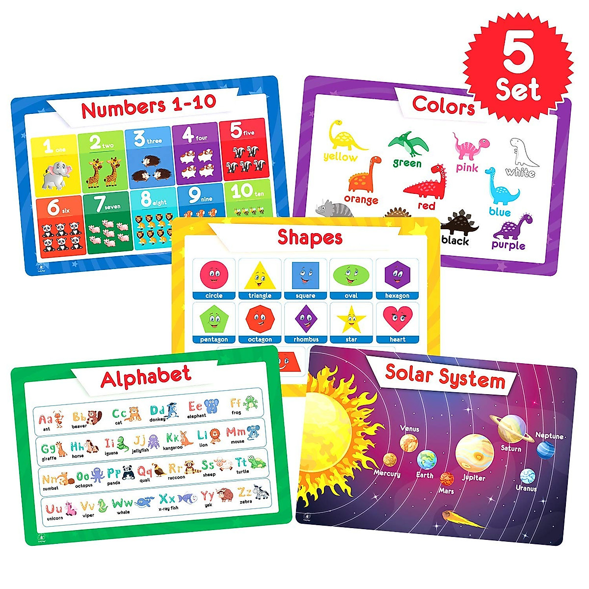 10 Kids Placemats: 2 Packs of 5 Simply Magic Placemats for Kids