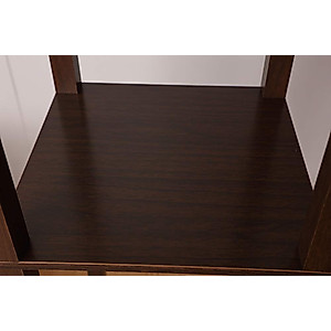 HomeFocus - Floor Lamp,Shelf Floor Lamp with LED Bulb,Corner Display Floor Lamp for Living Room,Bedroom and Office,Linen White Shade,Wood,Brown.