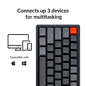 Keychron K12 60% Layout Bluetooth Wireless/USB Wired Mechanical Keyboard with Gateron G Pro Blue Switch/RGB Backlit/N-Key Rollover/Aluminum Frame, Compact 61-Key Computer Keyboard for Mac Windows…