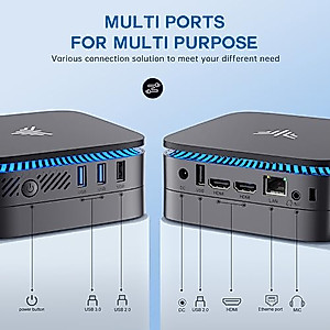 KAMRUI AK1PLUS Mini Desktop Computers, 16GB RAM 512GB ROM Mini PC with 12th Gen Alder Lake N100(up to 3.4GHz), Micro Computer Support 4K UHD/WiFi 6/LAN/BT 5.2 for School Office Home