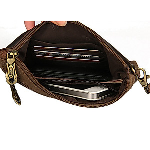 Genda 2Archer Canvas Wristlet Coin Purse Keys Bag Card Case Phone Bag (Khaki)