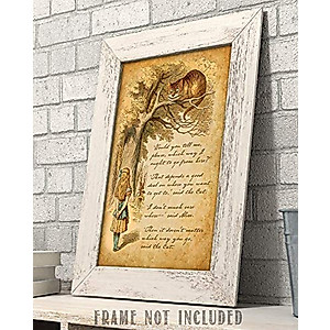 Alice in Wonderland Prints - 11x14 Unframed Wall Art Print Poster - Perfect Alice in Wonderland Gifts and Decorations (Alice Speaks to Cheshire Cat)