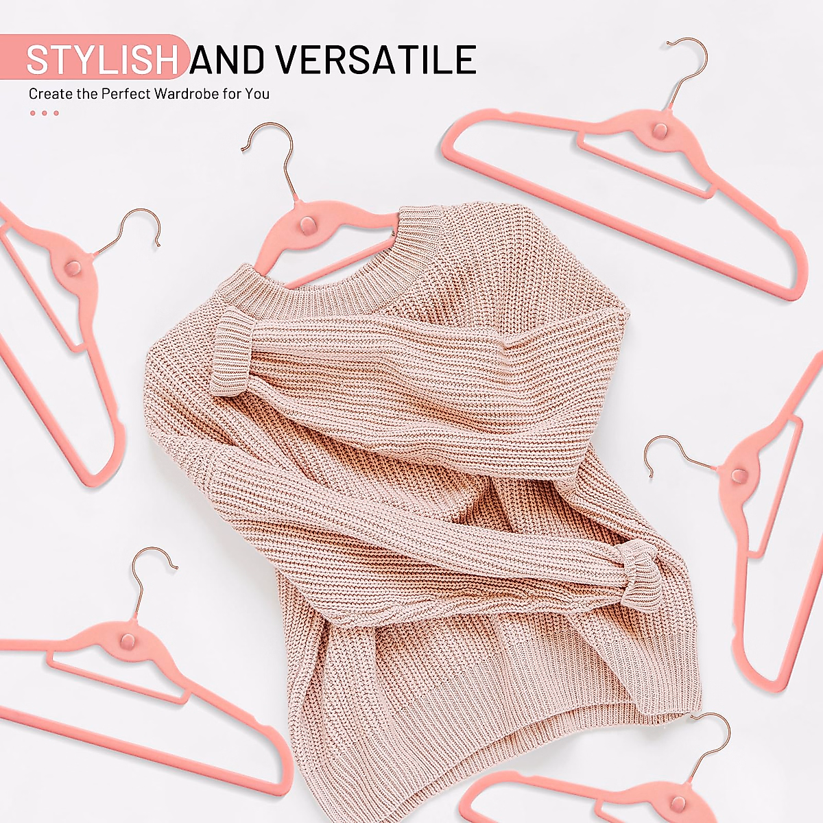 Velvet Hangers 30 Pack, STOPKLAS Pink Clothes Hangers Non Slip Felt Hangers with 360° Swivel Hook, Thin Hangers Space Saving, Heavy Duty Closet Hangers for Clothes, Coats, Suits, Dress, Pants