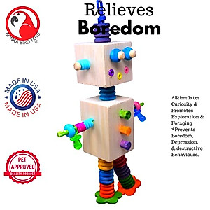 Bonka Bird Toys 01183 Balsa Bot Medium Chew Bird Toy Conures Cockatiels Quakers