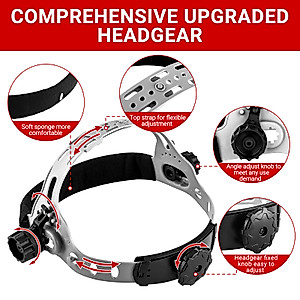 DEKORPO Welding Helmet Auto Darkening: True Color Solar Powered Auto Darkening Welding Helmets Welder Mask Hood (Skull Design)