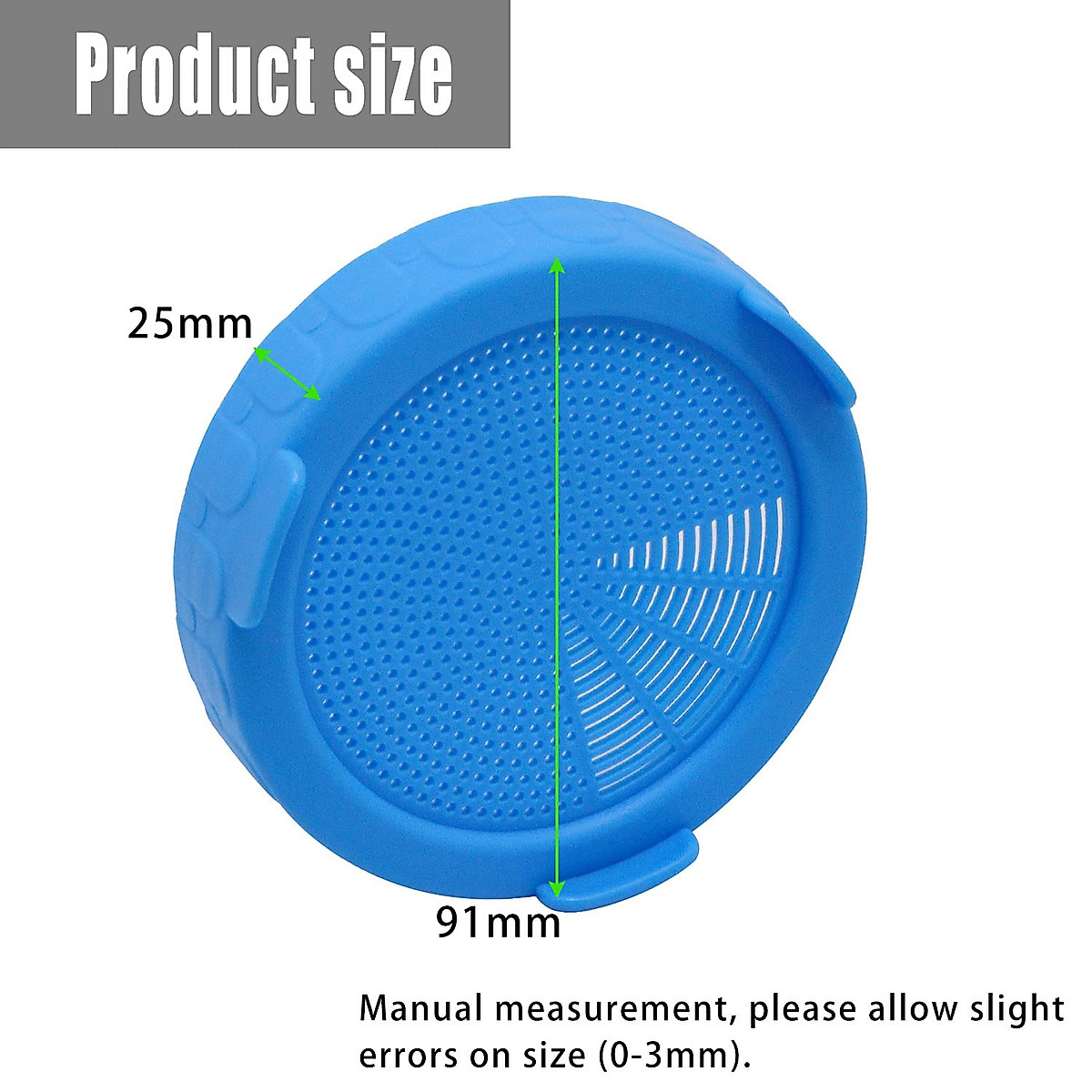 GDFYMI Sprouting Lids for Wide Mouth Mason Jars, Plastic Canning Jar Strainer Lids, Mason Jar Pour Spout Lid, Bean Screen Microgreens Growing Kit Suit for Grow Bean Sprouts (86mm, 3 Green + 3 Blue)