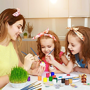 Paint Brushes Palettes Set by DUGATO, 2 Packs/20pcs Round Pointed Tip Nylon Hair Brushes with 5 Paint Trays for Acrylic Watercolor Oil Gouache Tempera and Body Painting