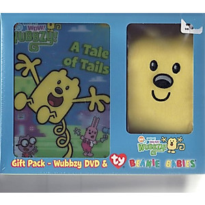 Wow! Wow! Wubbzy Gift Pack A Tale Of Tails DVD and Ty Beanie Babies Wubbzy