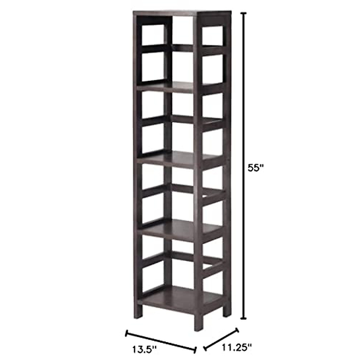Winsome 4 tier Wood Leo model name Shelving, Small, Espresso