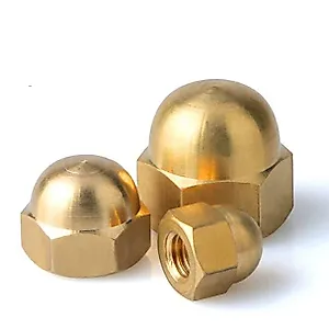 Dome Cap Nuts,Acorn Thread Hex Cap, 304 Stainless Steel Nylon Brass Acorn Nut Hex Head Cap Metric Dome Nut Black White Nickel Plated Steel M3M4M5M6M8M10M12 50pcs-M24 (1Pcs),Brass (Color : Brass, Siz